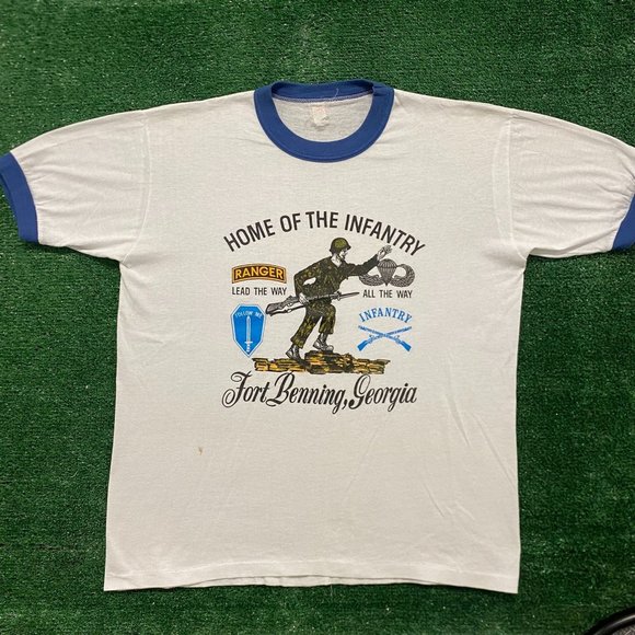 Soffe | Shirts | Vintage 8s Us Army Fort Benning Single Stitch Military Tee | Poshmark